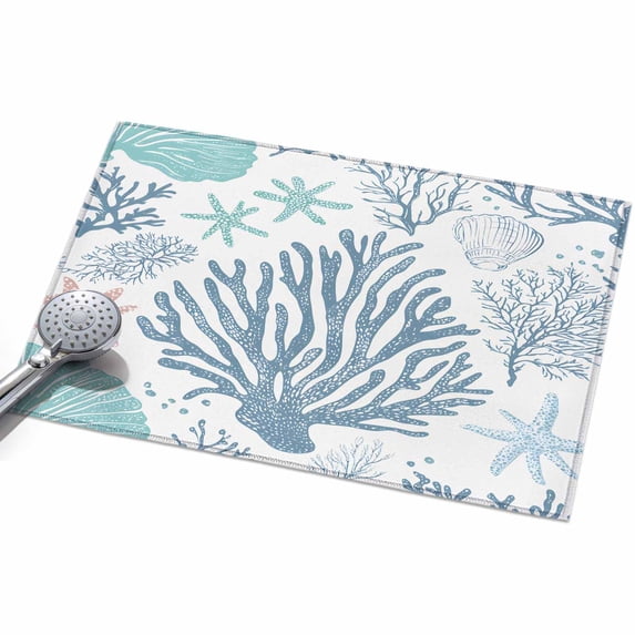 Area Rug 2x3ft Ocean Nautical Blue Coral Washable Area Rugs for Living ...