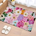 Area Rug 2x3ft, Oil Painting Style Peony Daisy Washable Rugs for Living ...