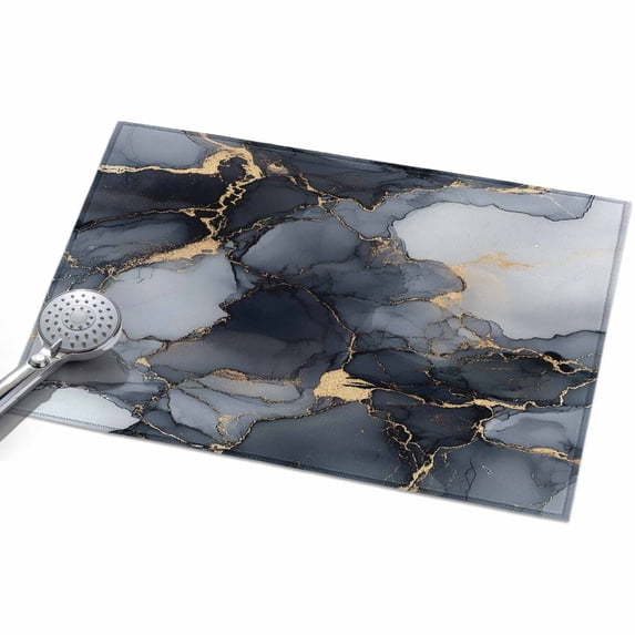Area Rug 2x3ft Ombre Black Gray Marble Texture Washable Area Rugs for ...