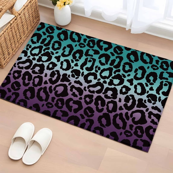 Area Rug 2x3ft Ombre Leopard Carpets Indoor Floor Area Mat Doormat ...