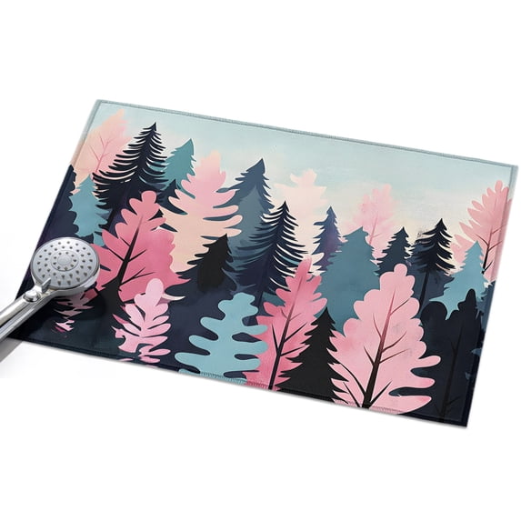 Area Rug 2x3ft Ombre Pink Green Trees Washable Area Rugs for Living ...