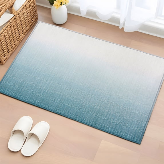 Area Rug 2x3ft Ombre Teal Blue Floor Entryway Rugs Indoor Floor Area ...