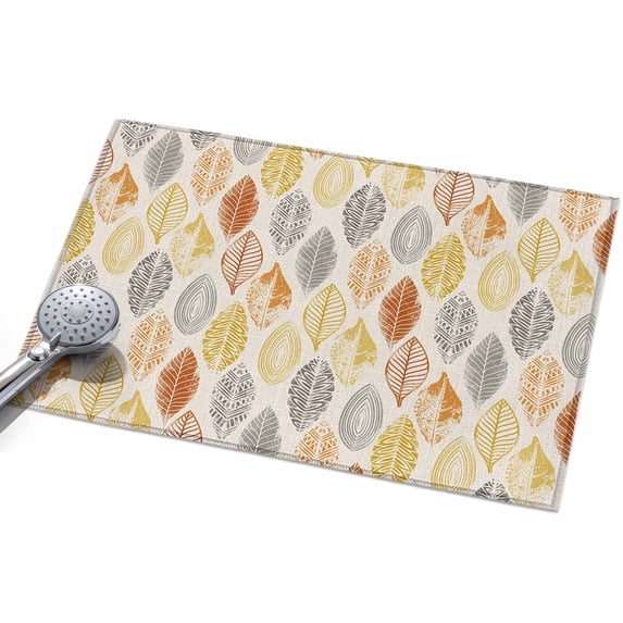 Area Rug 2x3ft Orange Leaves Pattern Washable Area Rugs for Living Room ...