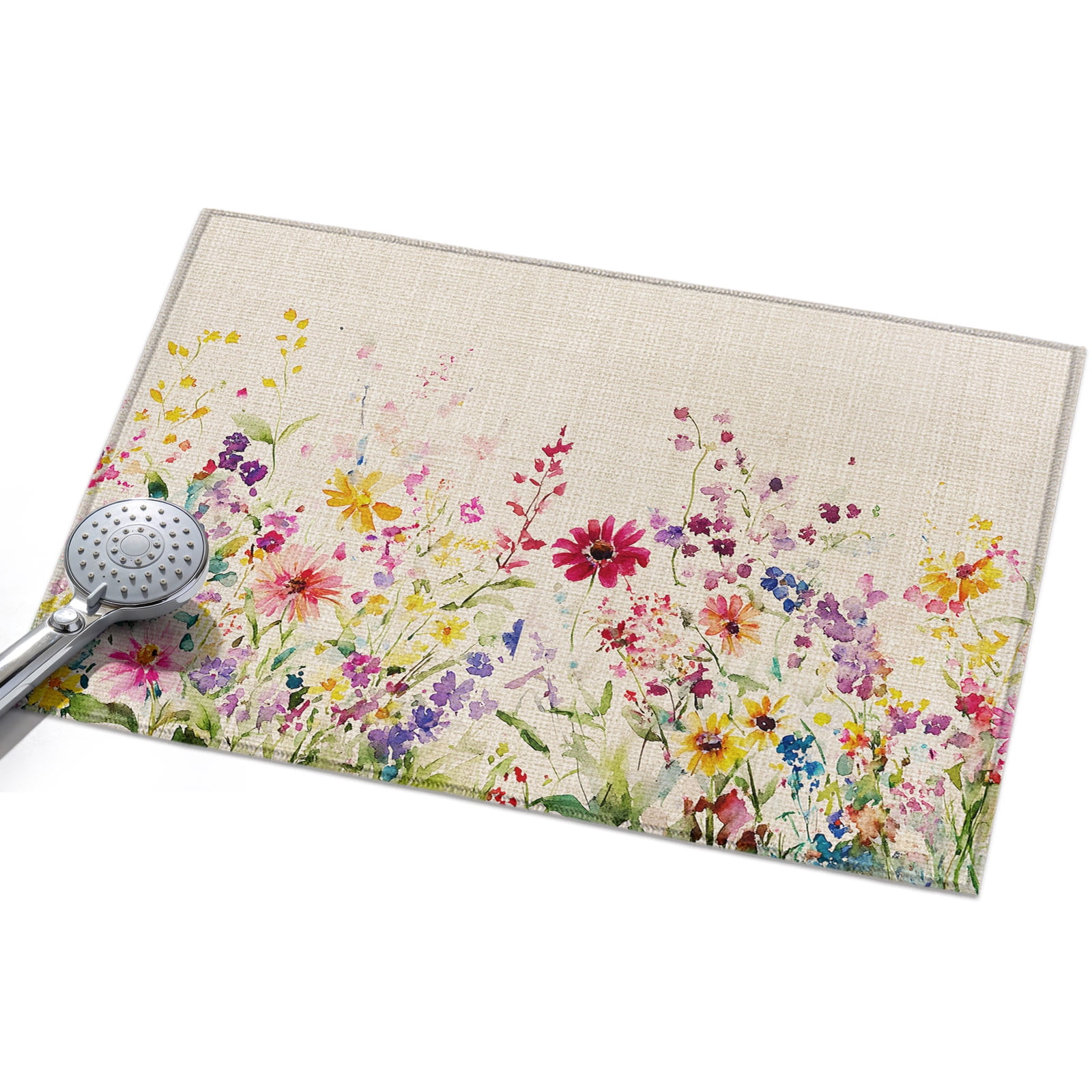 Area Rug 2x3ft Pastoral Flowers Washable Area Rugs for Living Room ...