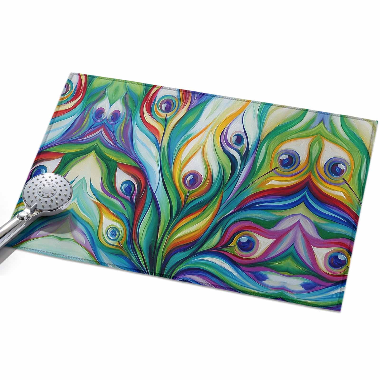 Area Rug 2x3ft Peacock Feather Washable Area Rugs for Living Room ...