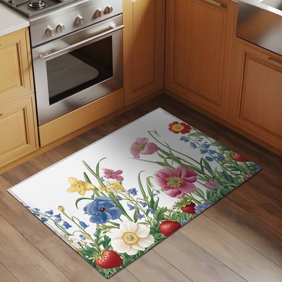 Area Rug 2x3ft Peony Strawberry Washable Area Rugs for Living Room ...