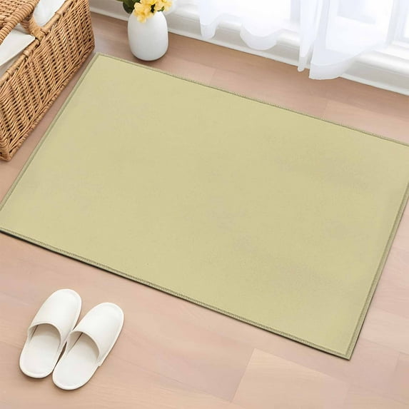 Area Rug 2x3ft Pure Color Yellow Area Rugs Washable Low Pile Floor ...