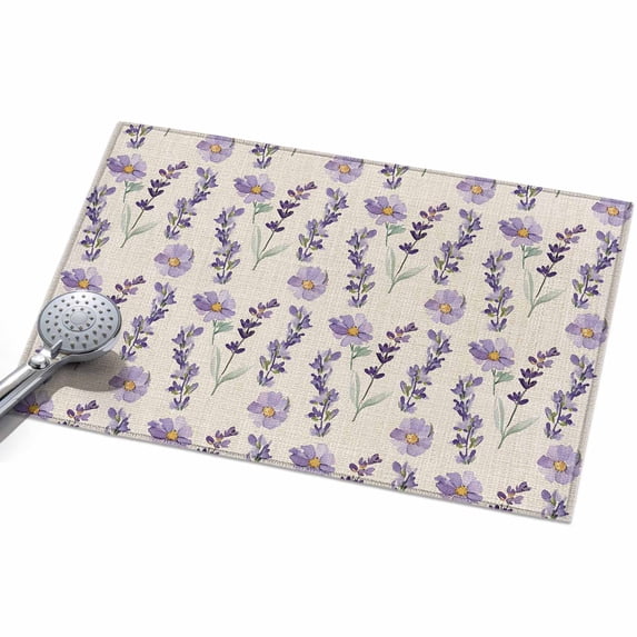 Area Rug 2x3ft Purple Flowers Washable Area Rugs for Living Room Floral ...