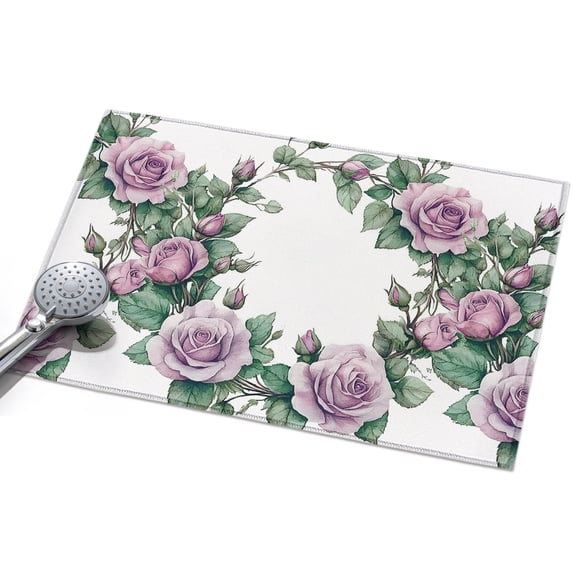Area Rug 2x3ft Purple Rose Wreath Washable Area Rugs for Living Room ...