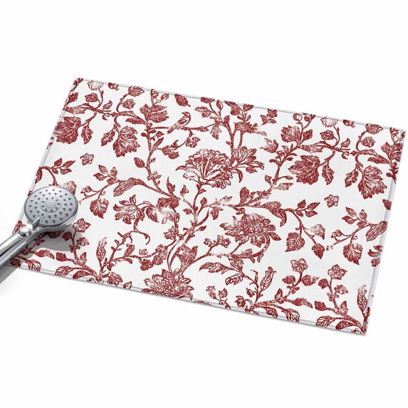 Area Rug 2x3ft Red Pastoral Flower Washable Area Rugs for Living Room ...