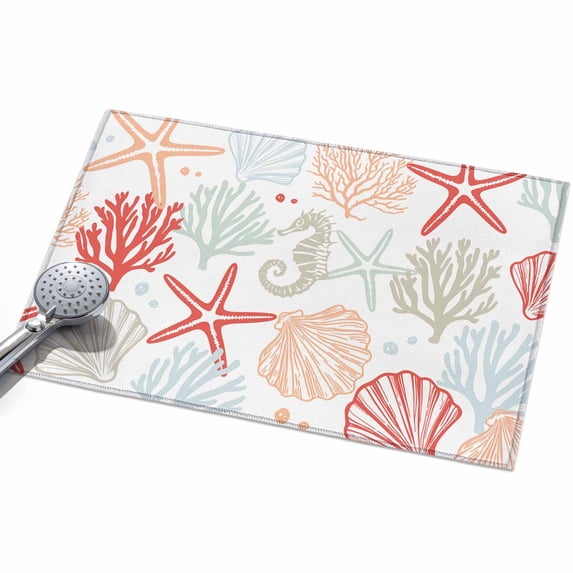Area Rug 2x3ft Red Starfish Washable Area Rugs for Living Room Shell ...