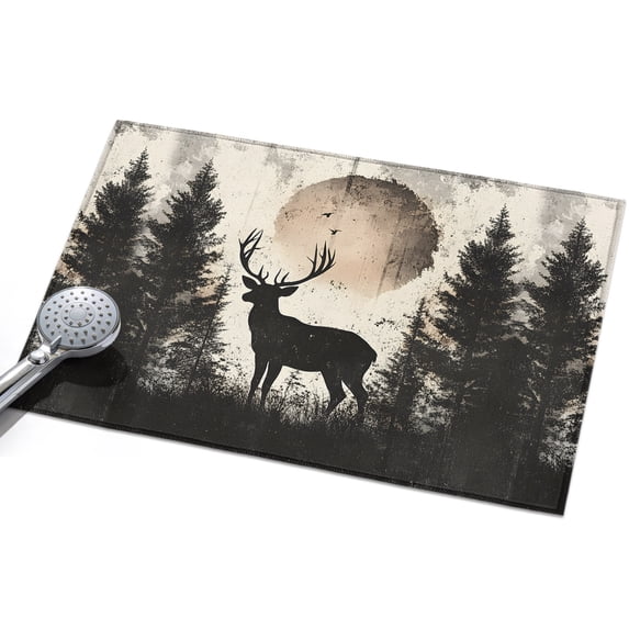 Area Rug 2x3ft Retro Elk Oil Painting Washable Area Rugs for Living ...