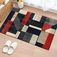 Area Rug 2x3ft Retro Geometric Square Texture Area Rugs Washable Low ...