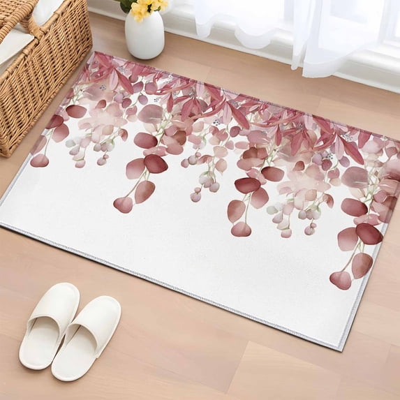 Area Rug 2x3ft Spring Botanical Watercolor Leaves Area Rugs Washable ...
