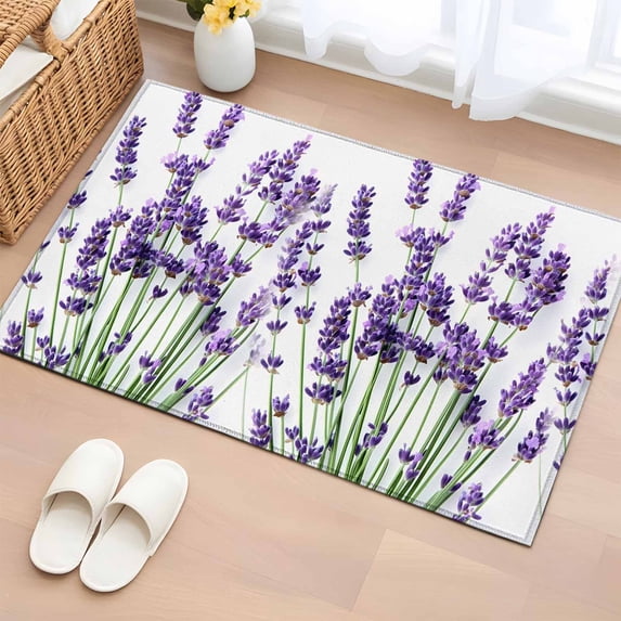 Area Rug 2x3ft Spring Flower Lavender Area Rugs Washable Low Pile Floor ...