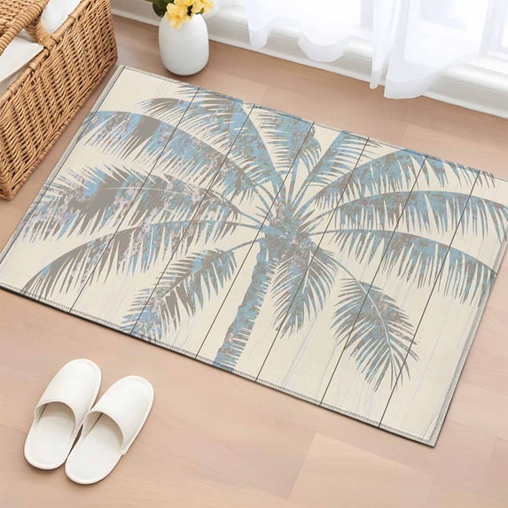 Area Rug 2x3ft, Summer Palm Tree Tropical Plant Abstract Leaf Washable ...