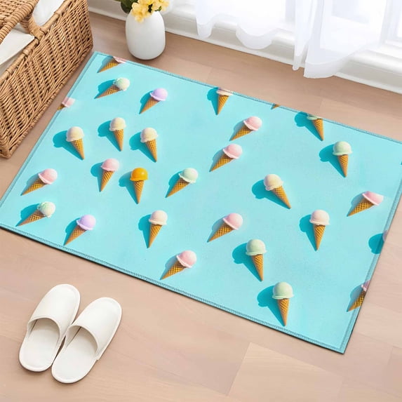 Area Rug 2x3ft Summer Sweet Dessert on Mint Green Area Rugs Washable ...