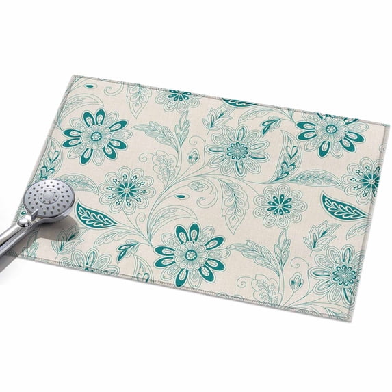 Area Rug 2x3ft Teal Paisley Pattern Washable Area Rugs for Living Room ...