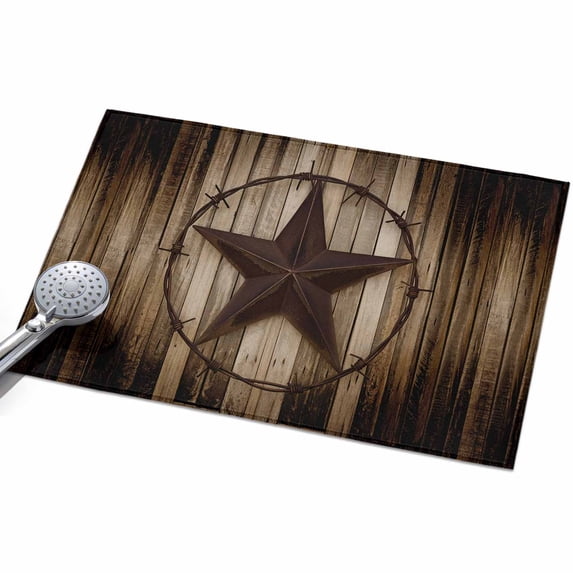 Area Rug 2x3ft Texas Stars Wood Grain Washable Area Rugs for Living ...