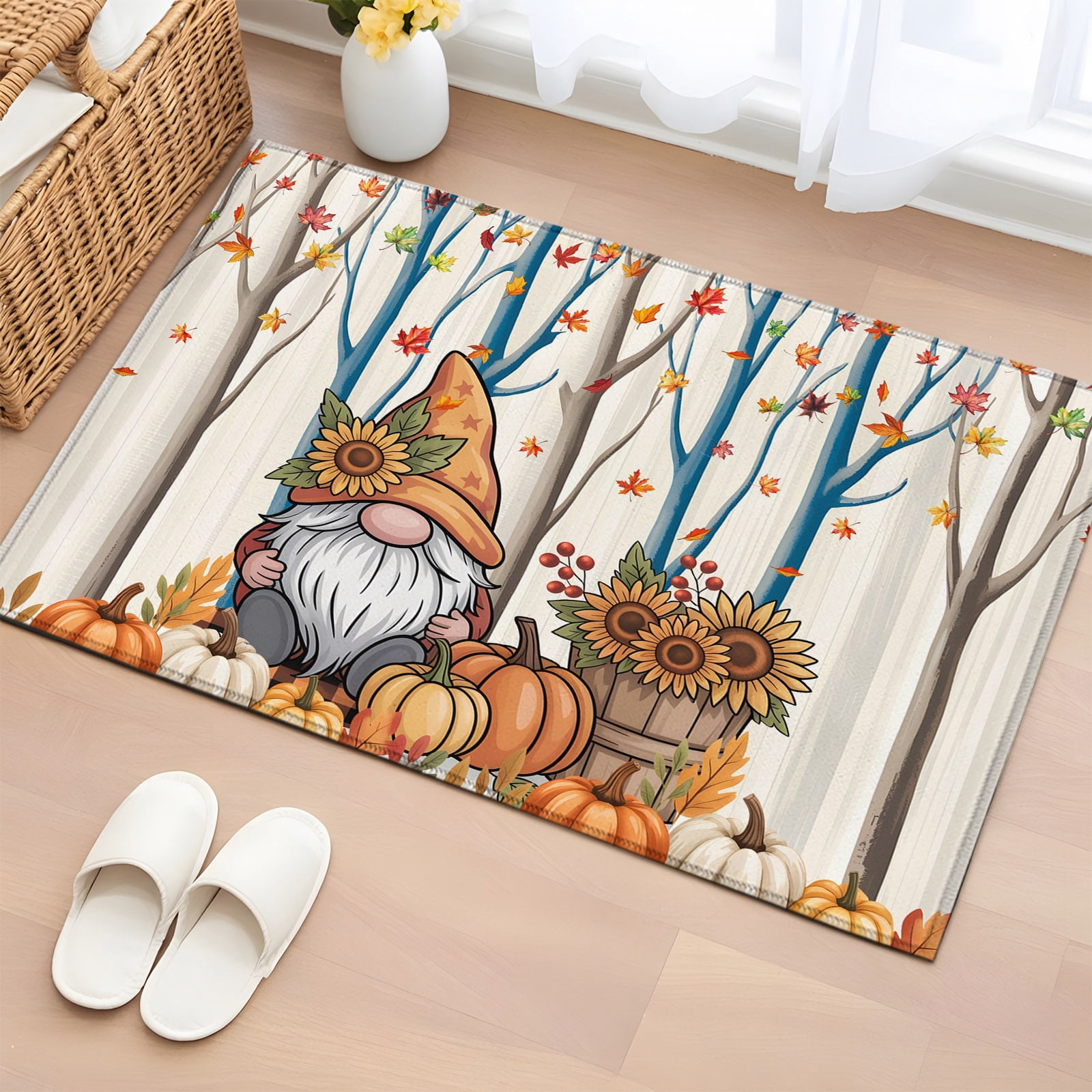 Area Rug 2x3ft, Thanksgiving Dwarf Pumpkin Washable Rugs for Living ...