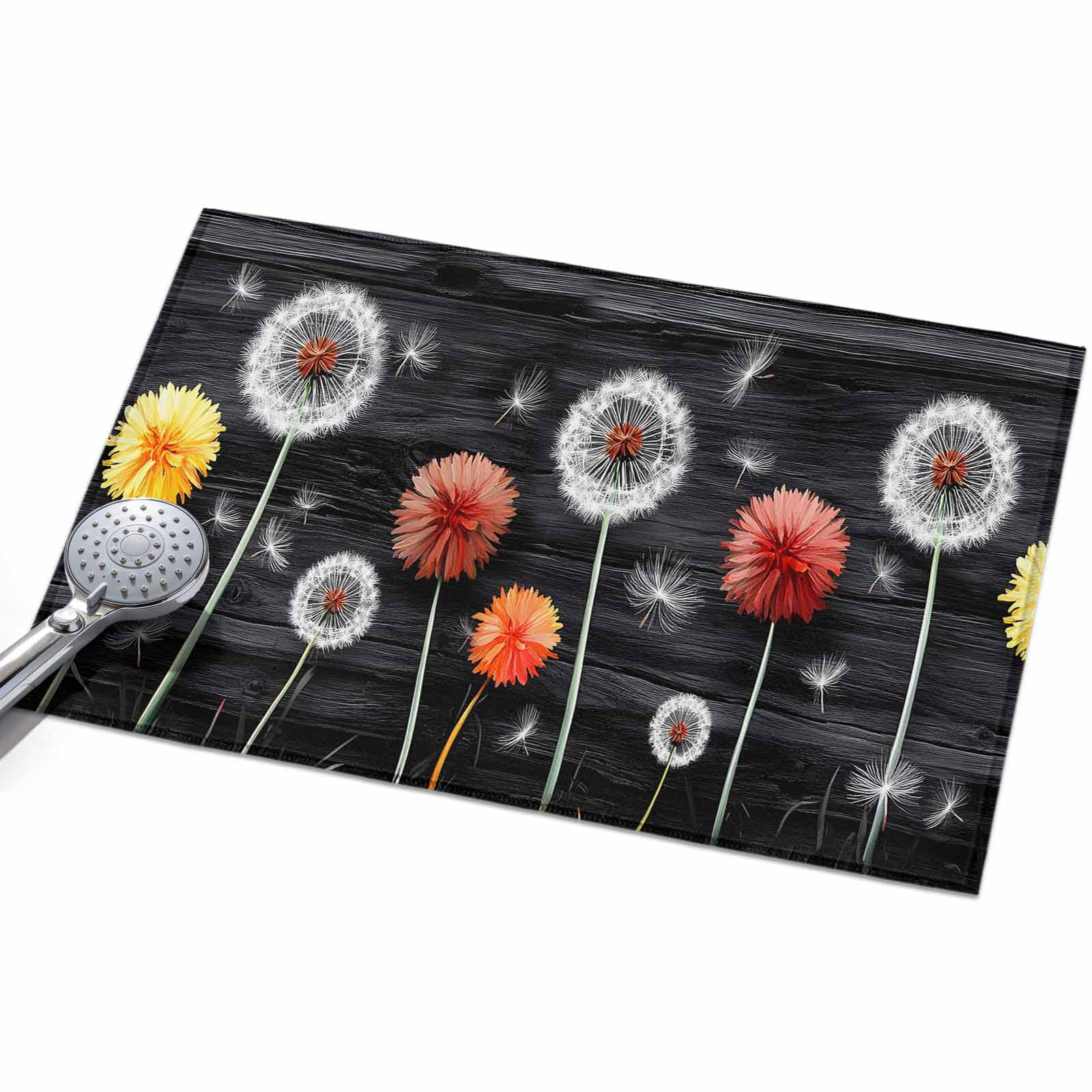 Area Rug 2x3ft Vintage Dandelion Floral Washable Area Rugs for Living ...