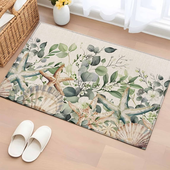 Area Rug 2x3ft Vintage Ocean Animal Starfish Shell Area Rugs Washable ...