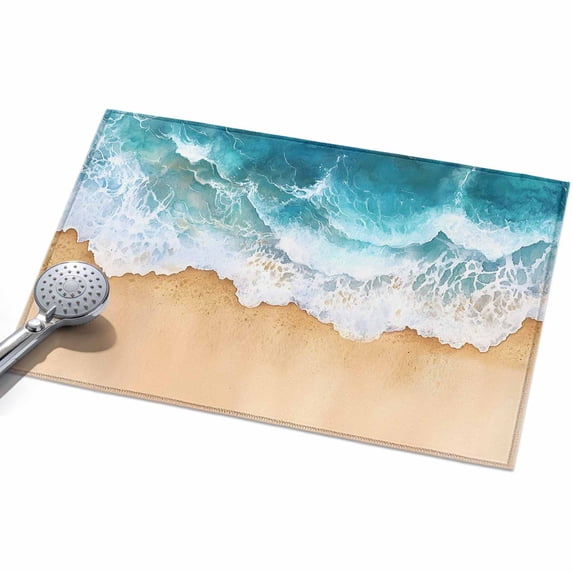 Area Rug 2x3ft Watercolor Blue Ocean Beach Washable Area Rugs for ...