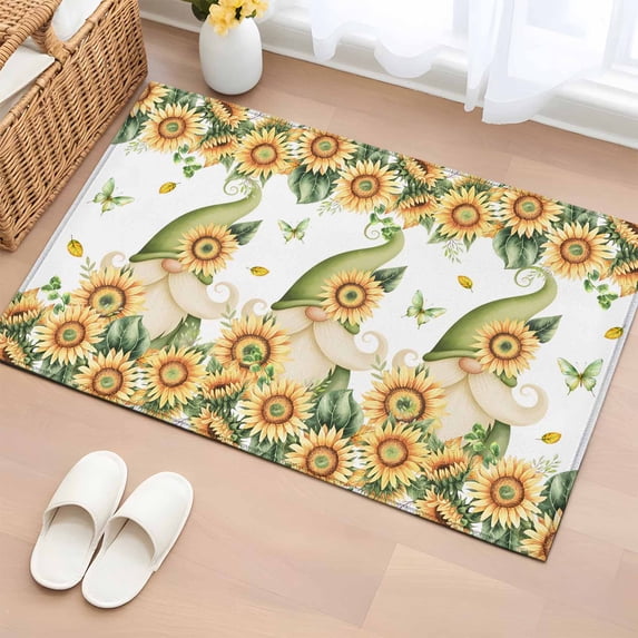 Area Rug 2x3ft, Watercolor Green Gnome Butterfly Washable Rugs for ...