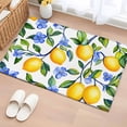 Area Rug 2x3ft Watercolor Lemon Blue Flower Leaves Area Rugs Washable ...