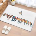 Area Rug 2x3ft Watercolor Row Of Birds on White Area Rugs Washable Low ...