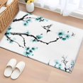 Area Rug 2x3ft Watercolor Teal Cherry Blossoms Area Rugs Washable Low ...