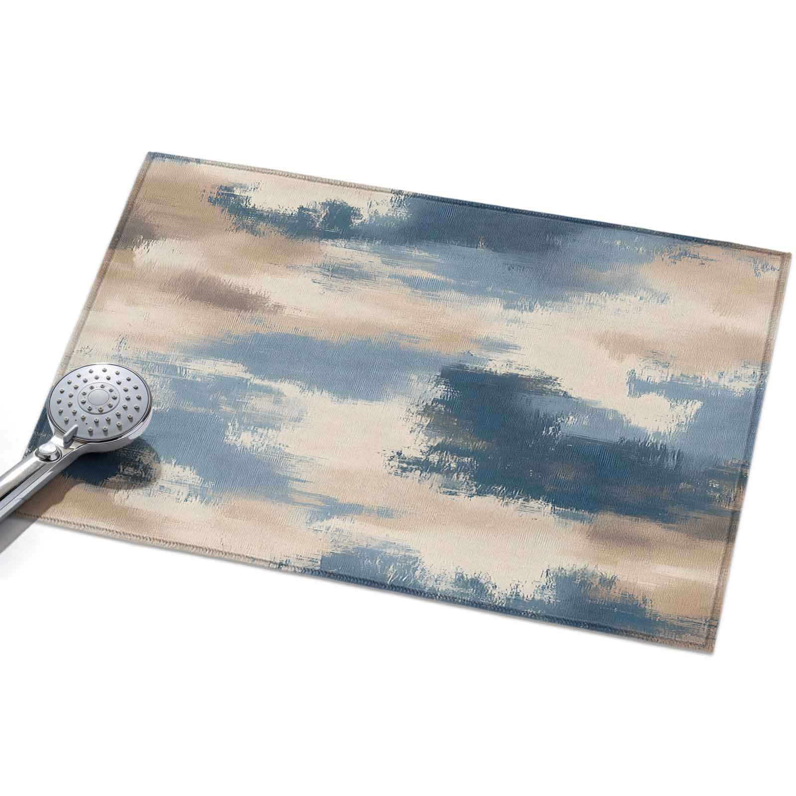 Area Rug 2x3ft Watercolors Blue Brown Washable Area Rugs for Living ...