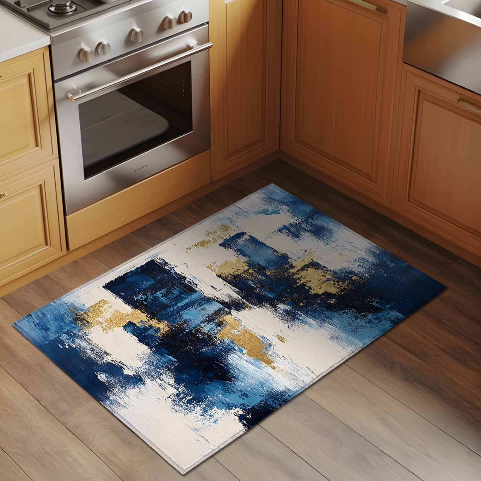 Area Rug 2x3ft Watercolors Blue Yellow Washable Area Rugs for Living ...