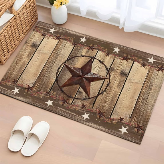 Area Rug 2x3ft Western Star Farm Texas Area Rugs Washable Low Pile ...