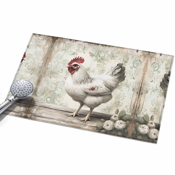 Area Rug 2x3ft White Chicken Washable Area Rugs for Living Room Rustic ...