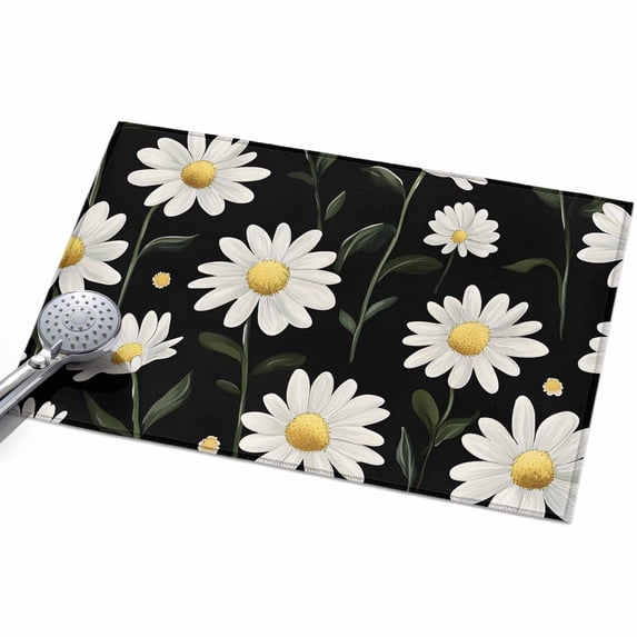 Area Rug 2x3ft White Daisy Washable Area Rugs for Living Room Flowers ...