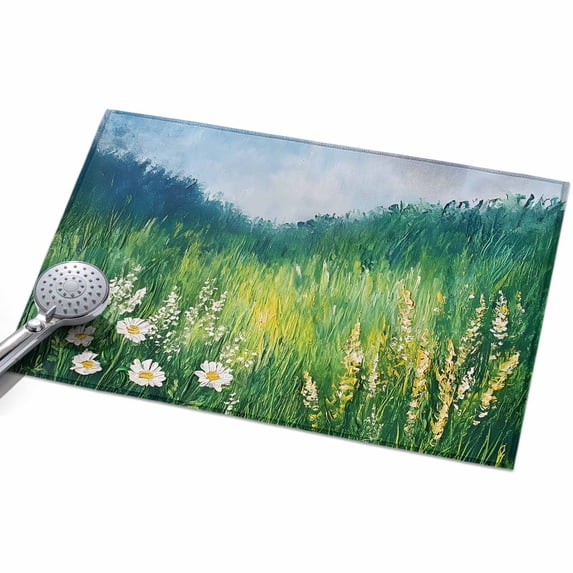 Area Rug 2x3ft White Flowers Field Washable Area Rugs for Living Room ...
