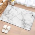 Area Rug 2x3ft White Gray Modern Marble Texture Area Rugs Washable Low ...