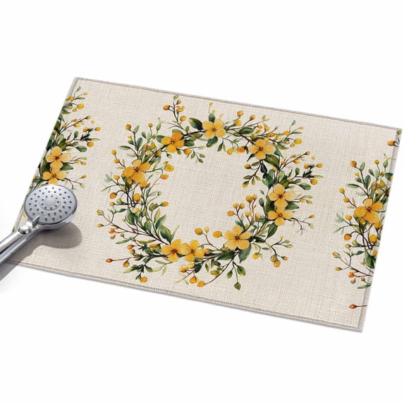 Area Rug 2x3ft Yellow Flower Bud Washable Area Rugs for Living Room ...