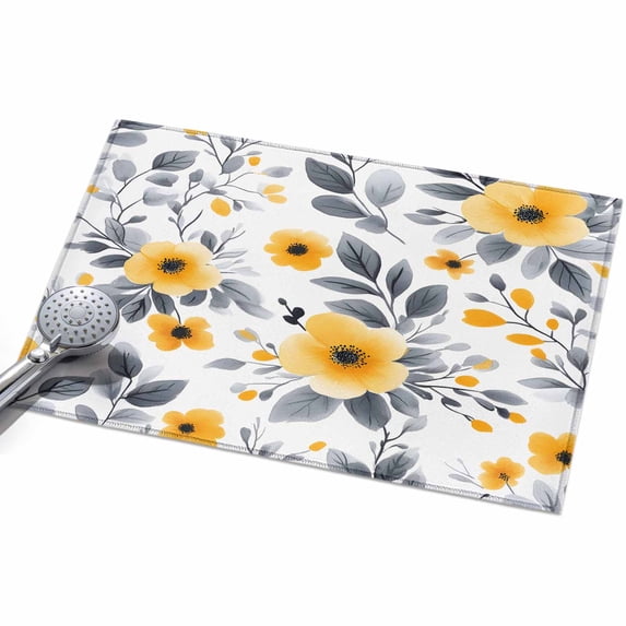 Area Rug 2x3ft Yellow Flowers Plant Washable Area Rugs for Living Room ...