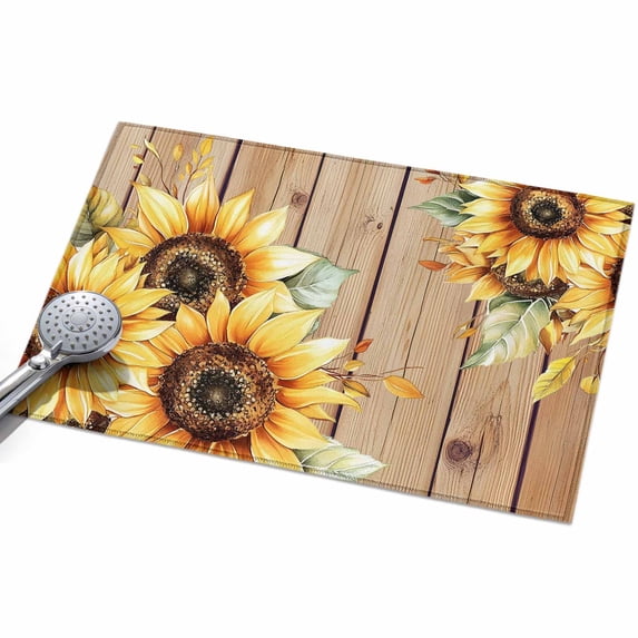 Area Rug 2x3ft Yellow Sunflower Leaves Washable Area Rugs for Living ...