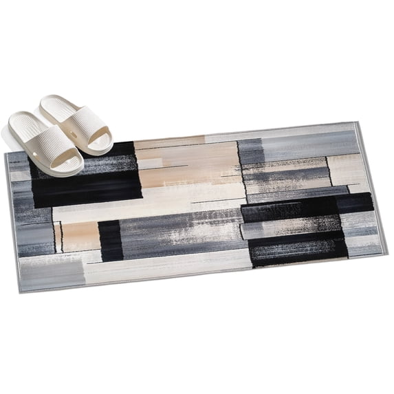 Area Rug 2x6ft Abstract Blue Brown Black Area Rugs for Kitchen Runner ...