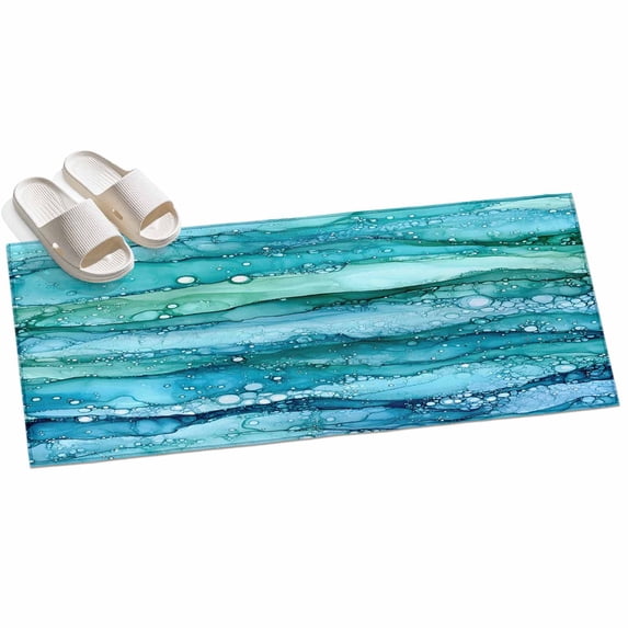 Area Rug 2x6ft Abstract Blue Wave Area Rugs for Kitchen Runner Rug Blue ...
