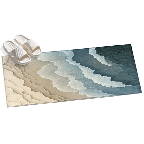 Area Rug 2x6ft Abstract Blue Wave Beach Area Rugs for Kitchen Runner ...