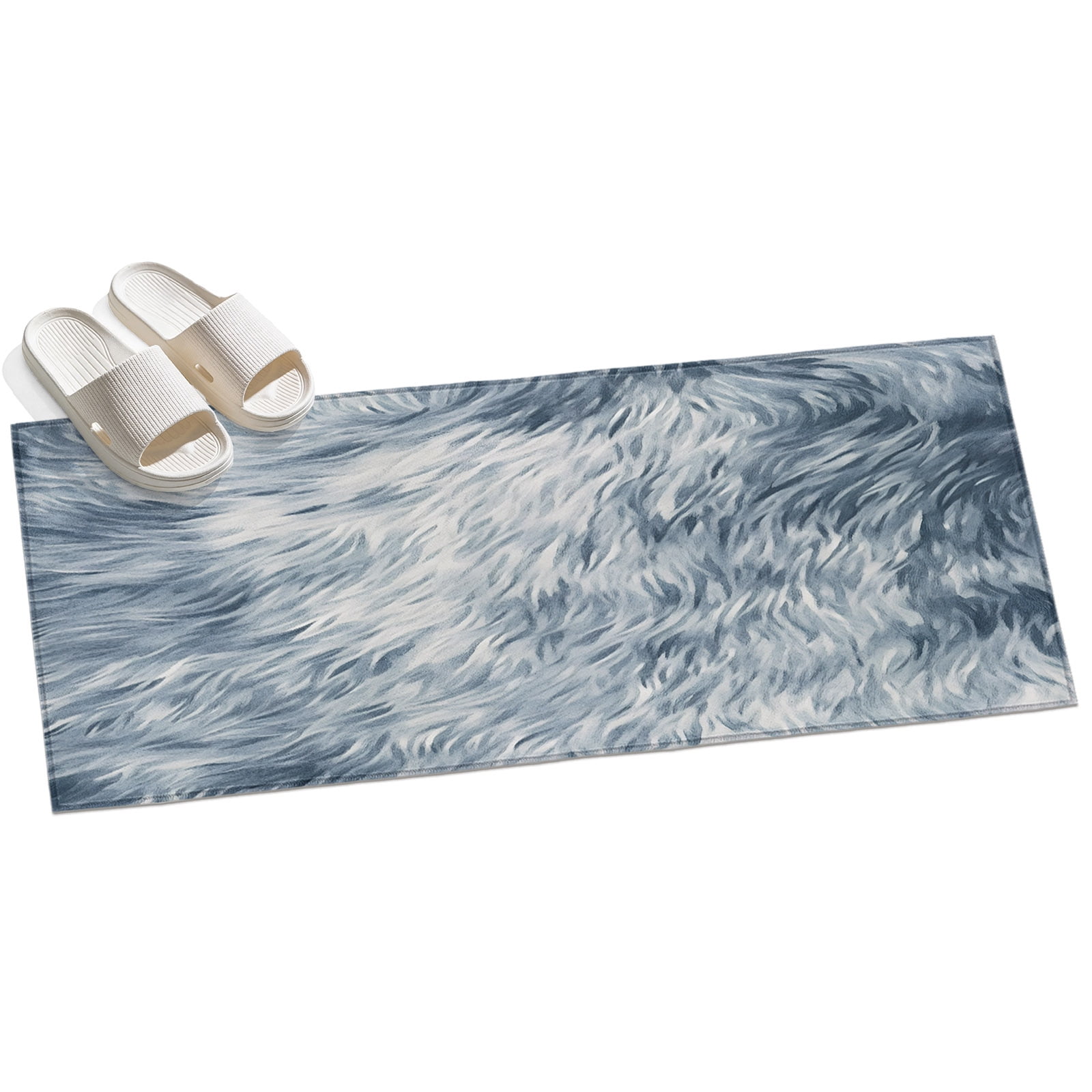 Area Rug 2x6ft Abstract Blue White Wave Area Rugs for Kitchen Runner ...