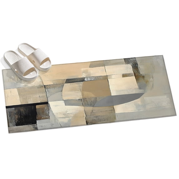 Area Rug 2x6ft Abstract Brown Gray Painting Area Rugs for Kitchen ...