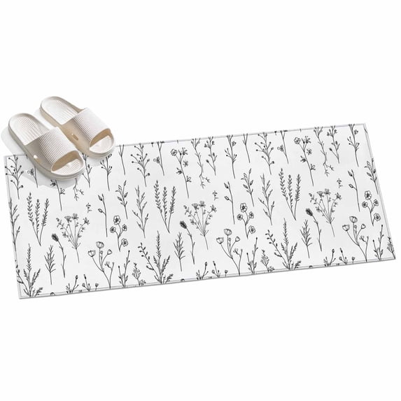 Area Rug 2x6ft Abstract Floral Leaf Plant Area Rugs for Kitchen Runner ...
