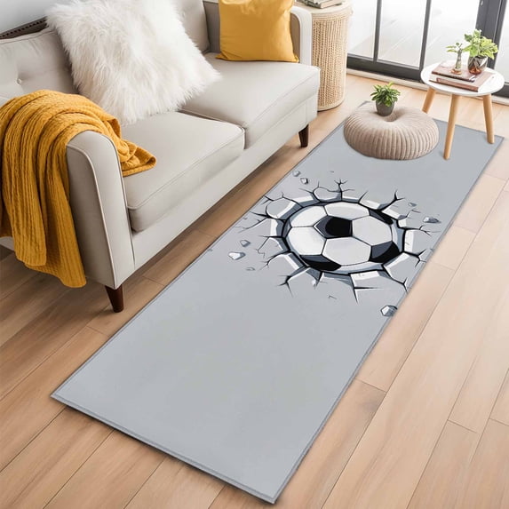 Area Rug 2x6ft Abstract Football Area Rugs Washable Low Pile Floor ...