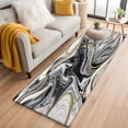 Area Rug 2x6ft Abstract Gray Gold Marble Texture Area Rugs Washable Low ...