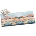 Area Rug 2x6ft Abstract Pink Green Mountain Area Rugs for Kitchen ...